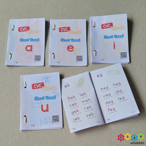 Printable: Phonics CVC Words Short Vowel Booklet – Play Wonders